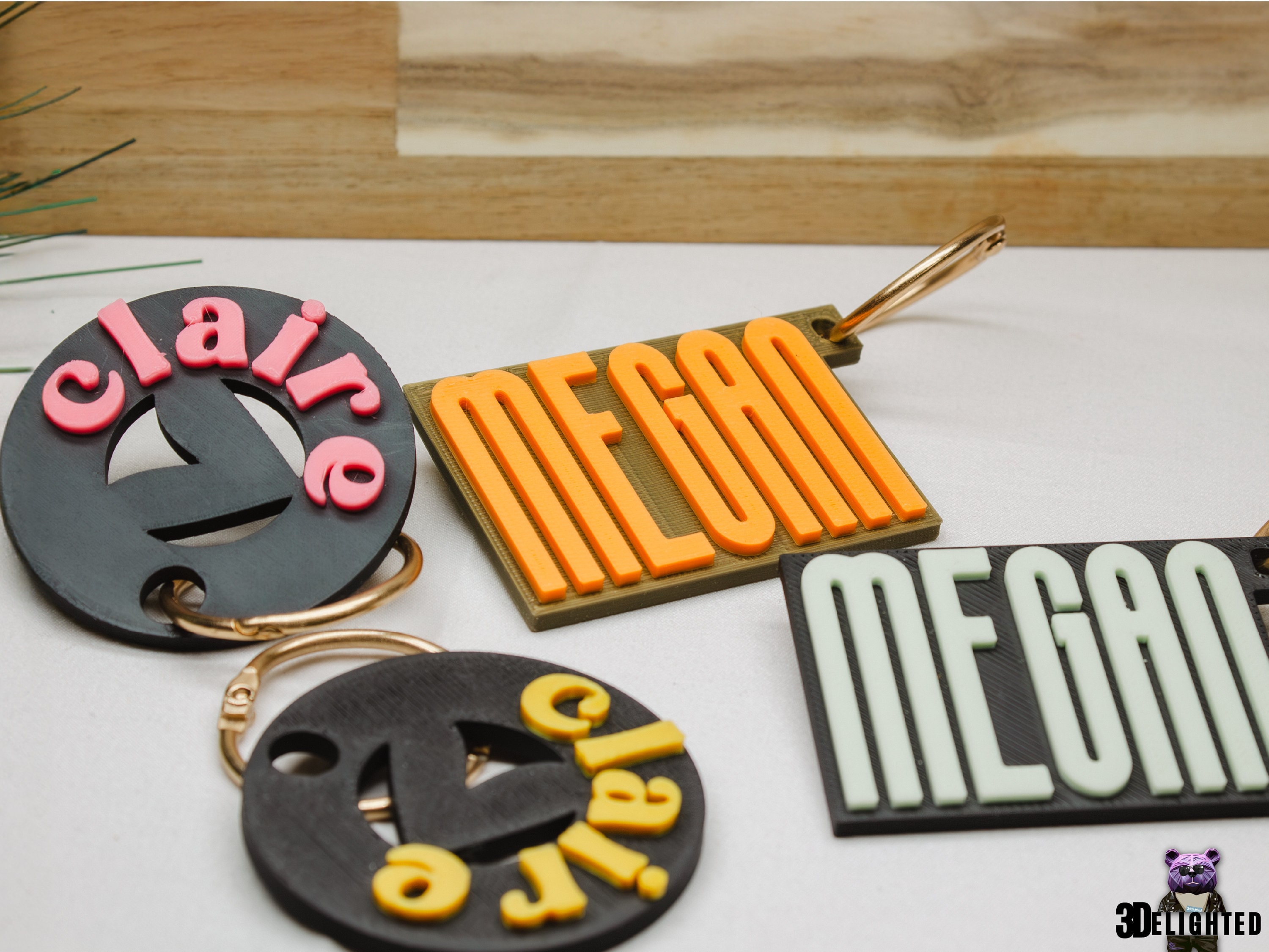 Personalized 3D Printed Name Keychain, Customizable Colorful Keyring ...