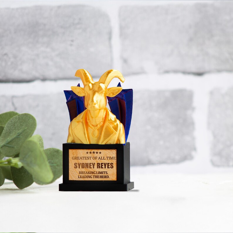 G.O.A.T Trophy: Gag Gift, Personalized Engraved Plaque, Legend Series ...