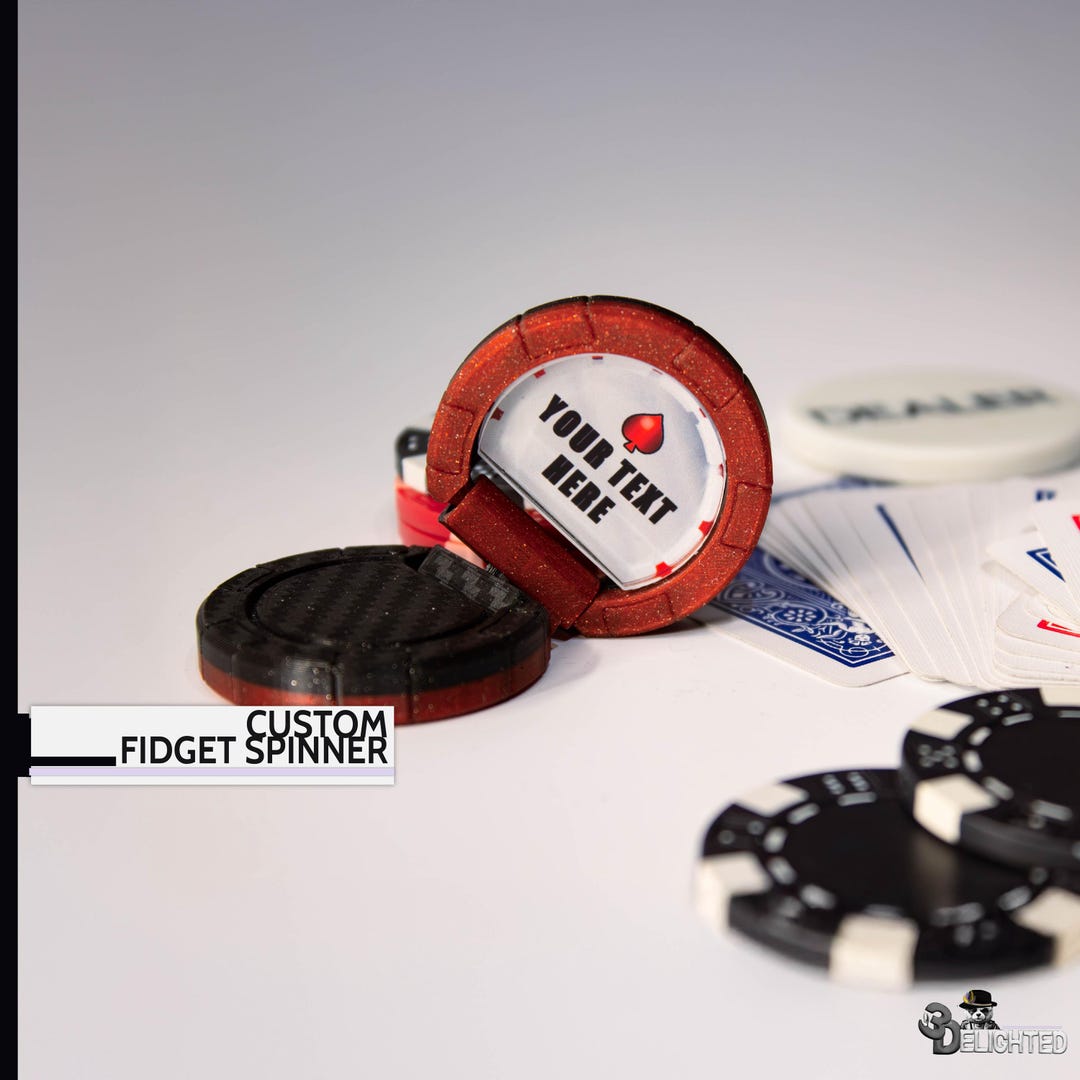 Custom Poker Chip Fidget Spinner - Personalized, Stress Relief, Casino ...