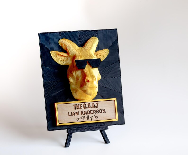 Custom 3D Printed G.O.A.T. Trophy, Personalized Gift for Dad, Grandpa ...