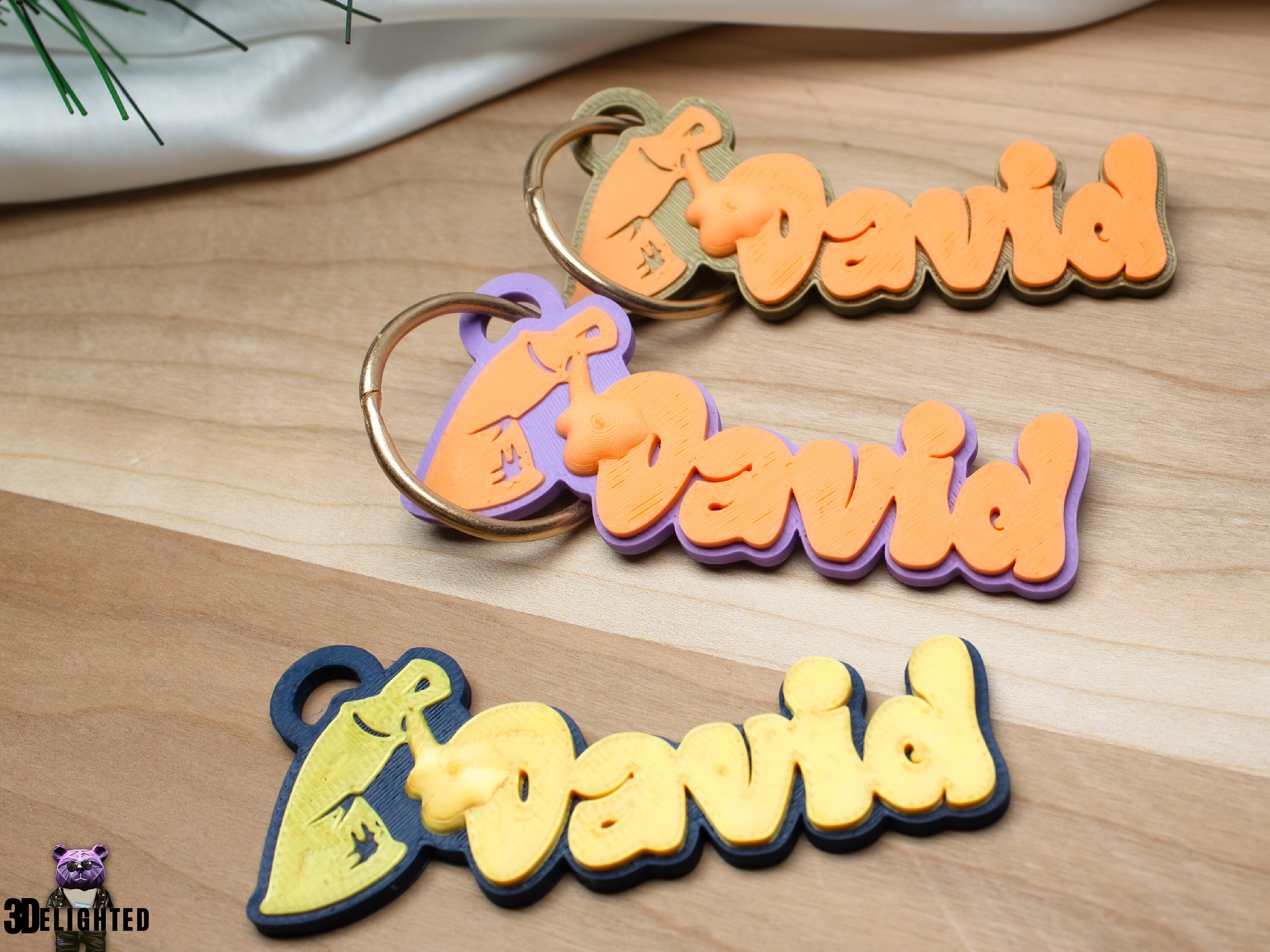 Personalized 3D Printed Name Keychain, Customizable Colorful Keyring ...