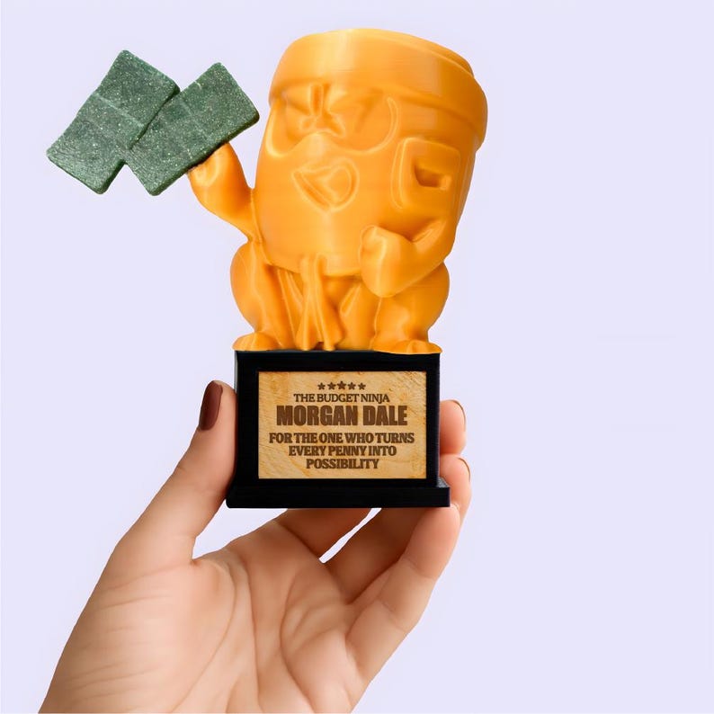 Budget Ninja Desk Trophy: Money Manager Award, Frugal Flex Desk Decor ...