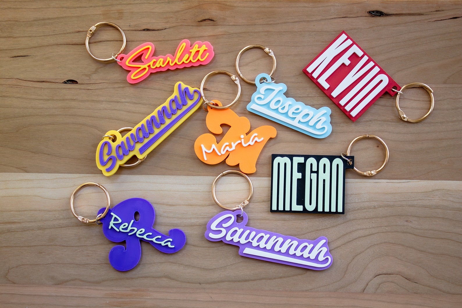 Personalized 3D Printed Name Keychain, Customizable Colorful Keyring ...
