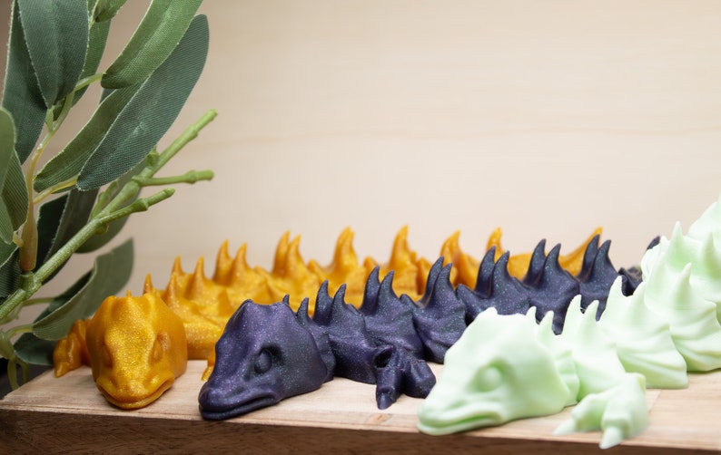 3D Printed Lizard Fidget Toy, Colorful Stress Relief Desk Decor ...