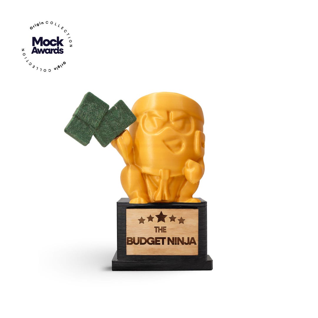 Budget Ninja Desk Trophy: Money Manager Award, Frugal Flex Desk Decor ...