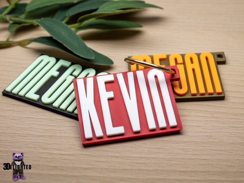 Personalized 3D Printed Name Keychain, Customizable Colorful Keyring ...