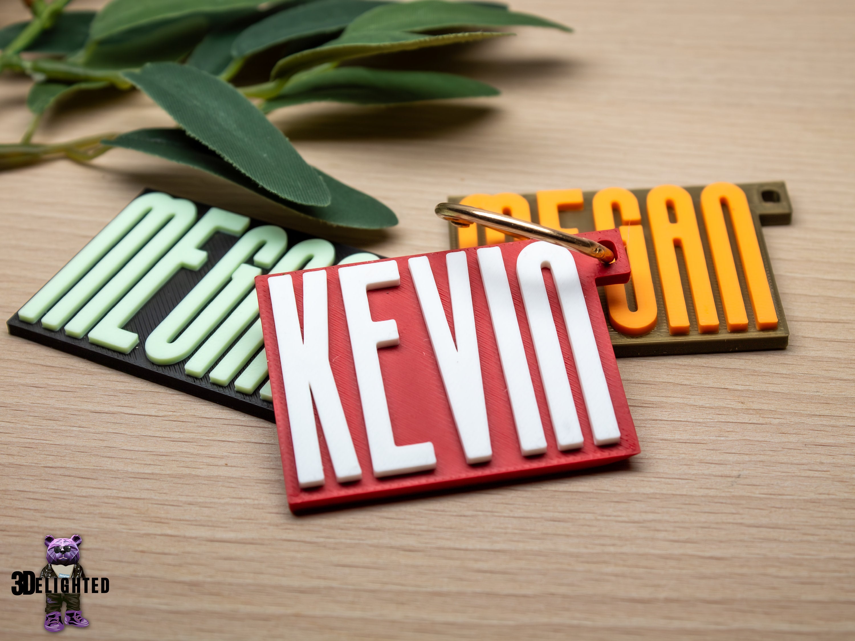 Personalized 3D Printed Name Keychain, Customizable Colorful Keyring ...