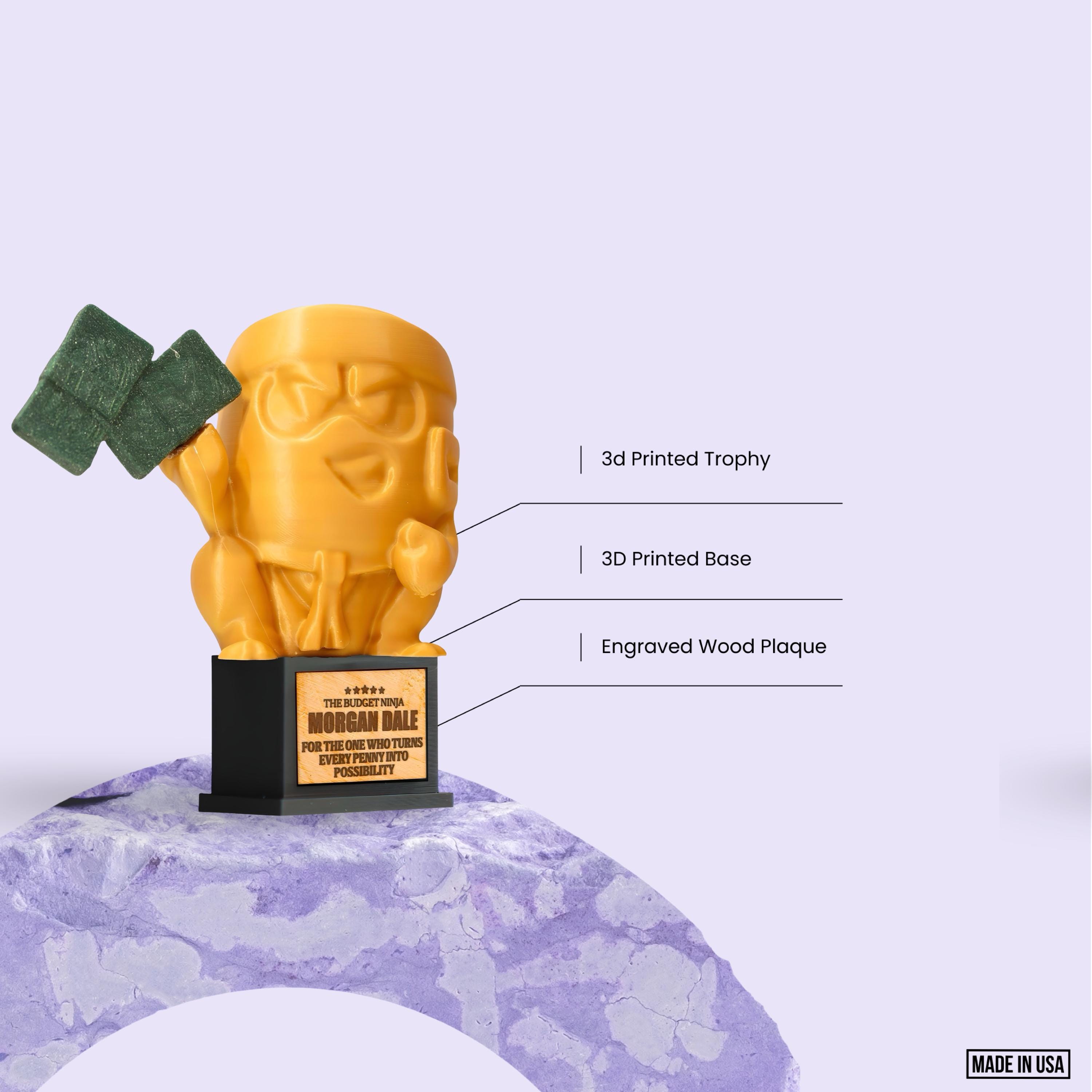 Budget Ninja Desk Trophy: Money Manager Award, Frugal Flex Desk Decor ...