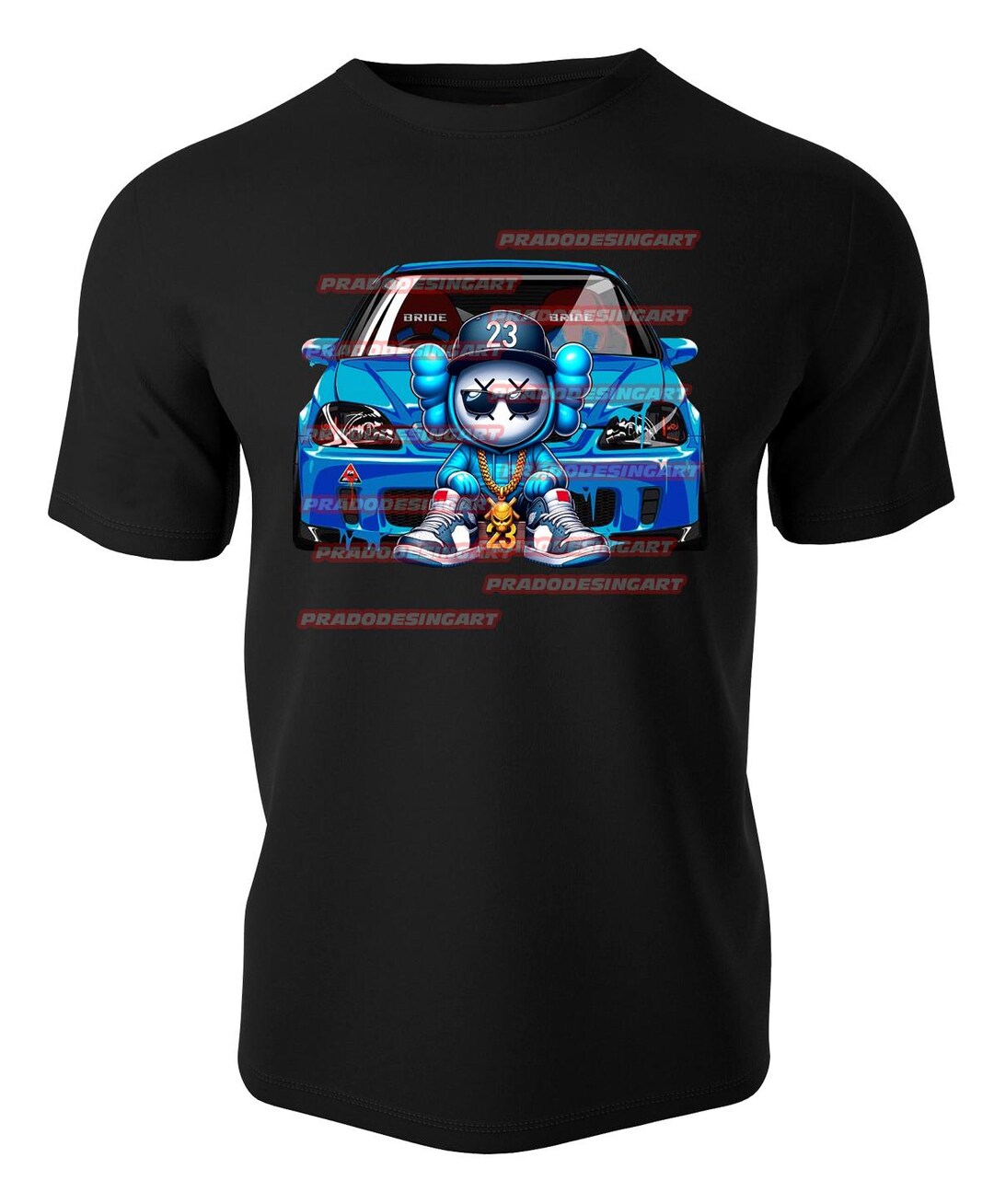 Honda Civic Kaws Teddy Bear Hip Hop Gaffiti Sneakers Hustle T-shirt Dtf ...