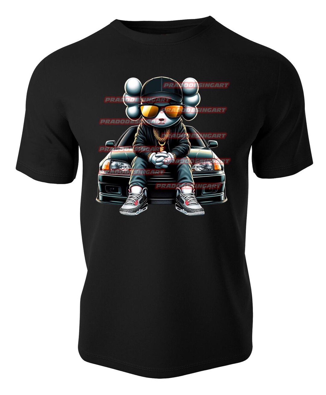 Honda Civic KAWS Teddy Bear Hip Hop Gaffiti Sneakers Hustle T-shirt ...