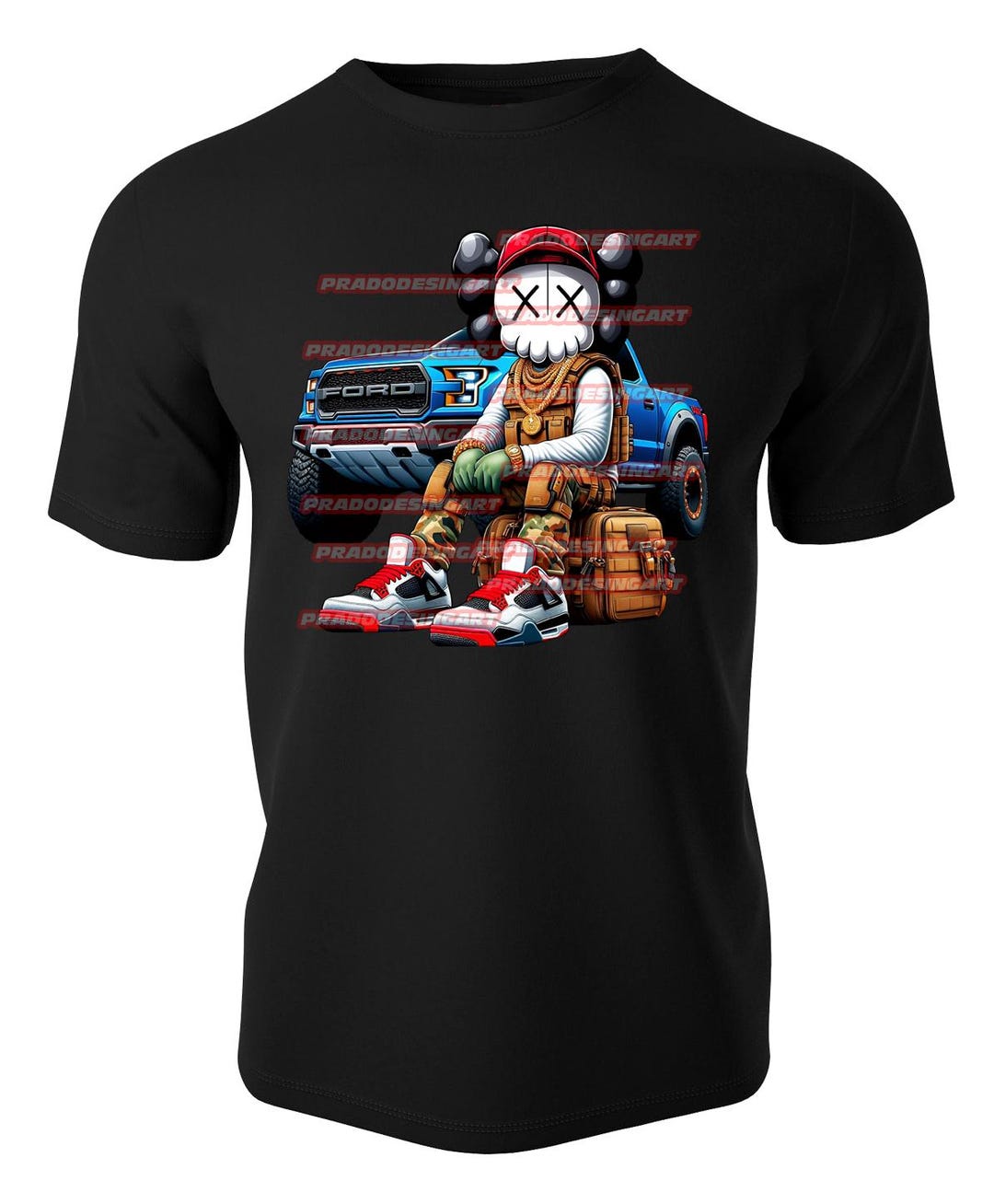 Ford Raptor Military Kaws Teddy Bear Hip Hop Gaffiti Sneakers Hustle T ...