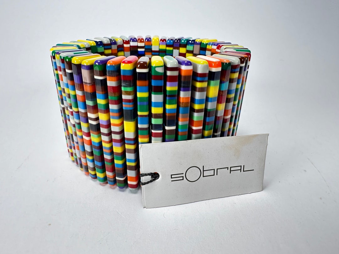 Official Sobral Pop Art purple Elasticated Resin Bracelet 004758 - Etsy