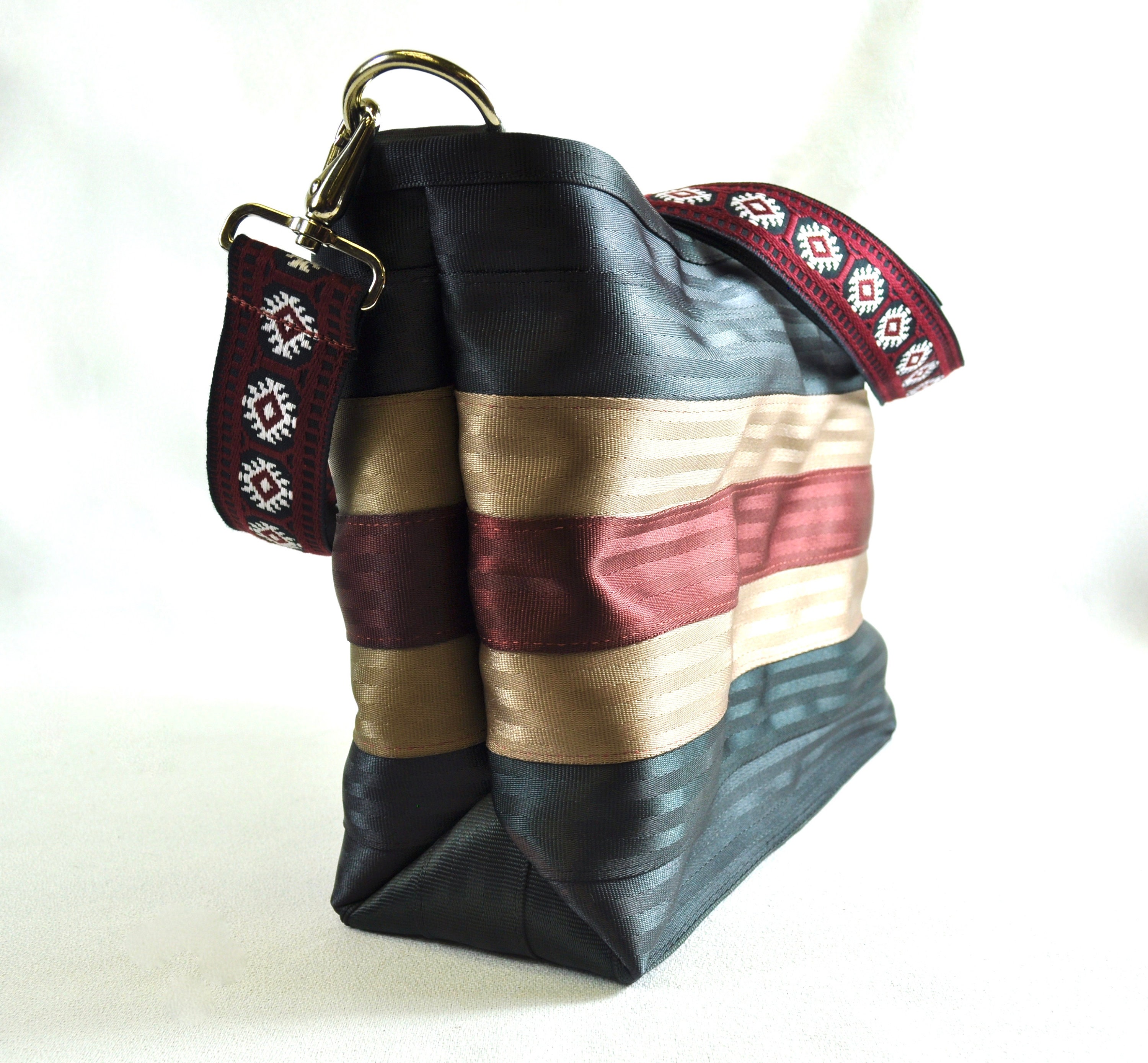 Hawthorne Racing Stripe - Recycled Seatbelt Messenger Bag by Souldier ...