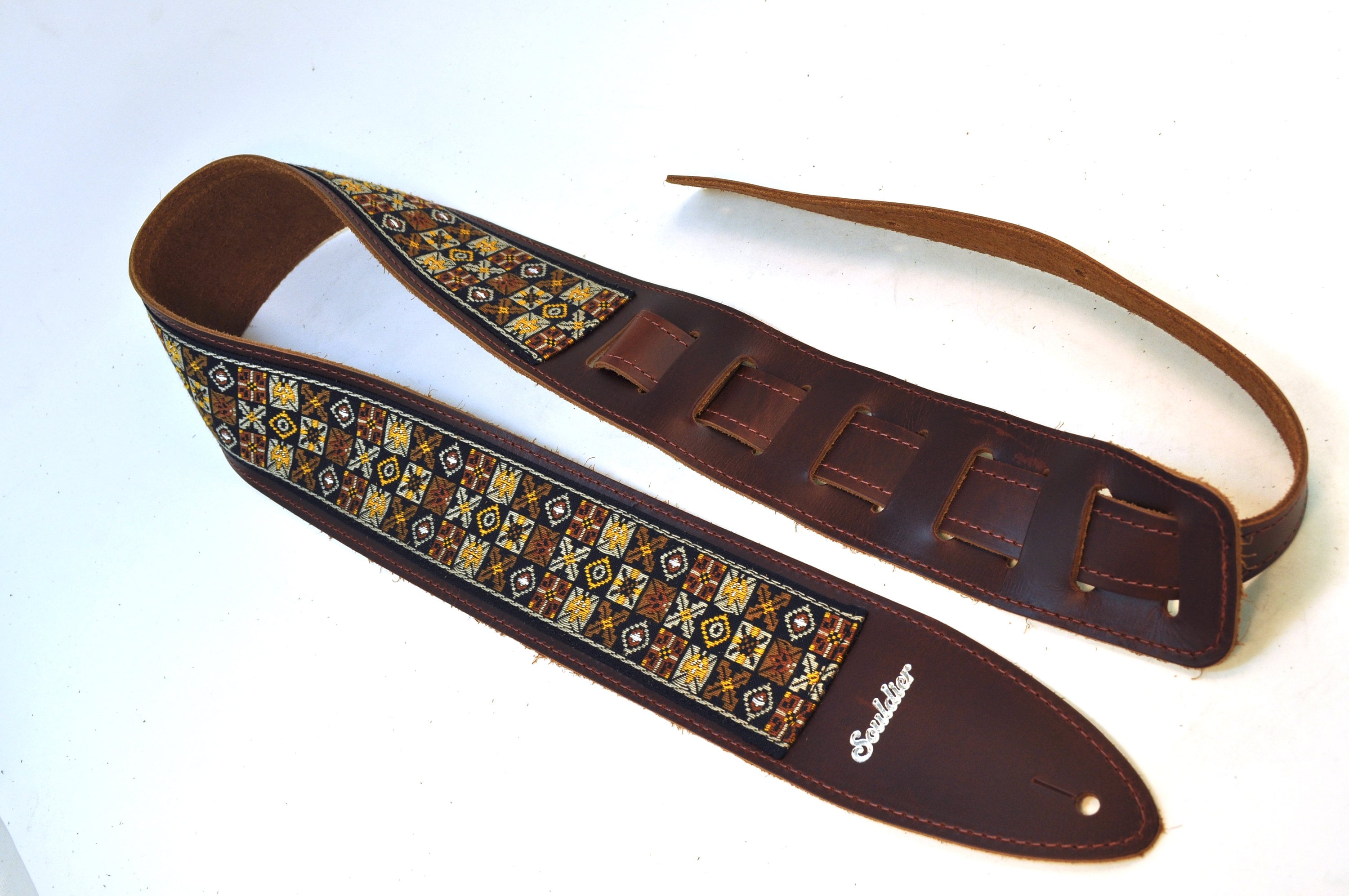 Souldier 'torpedo' Leather Guitar Strap in Woodstock Gold ...