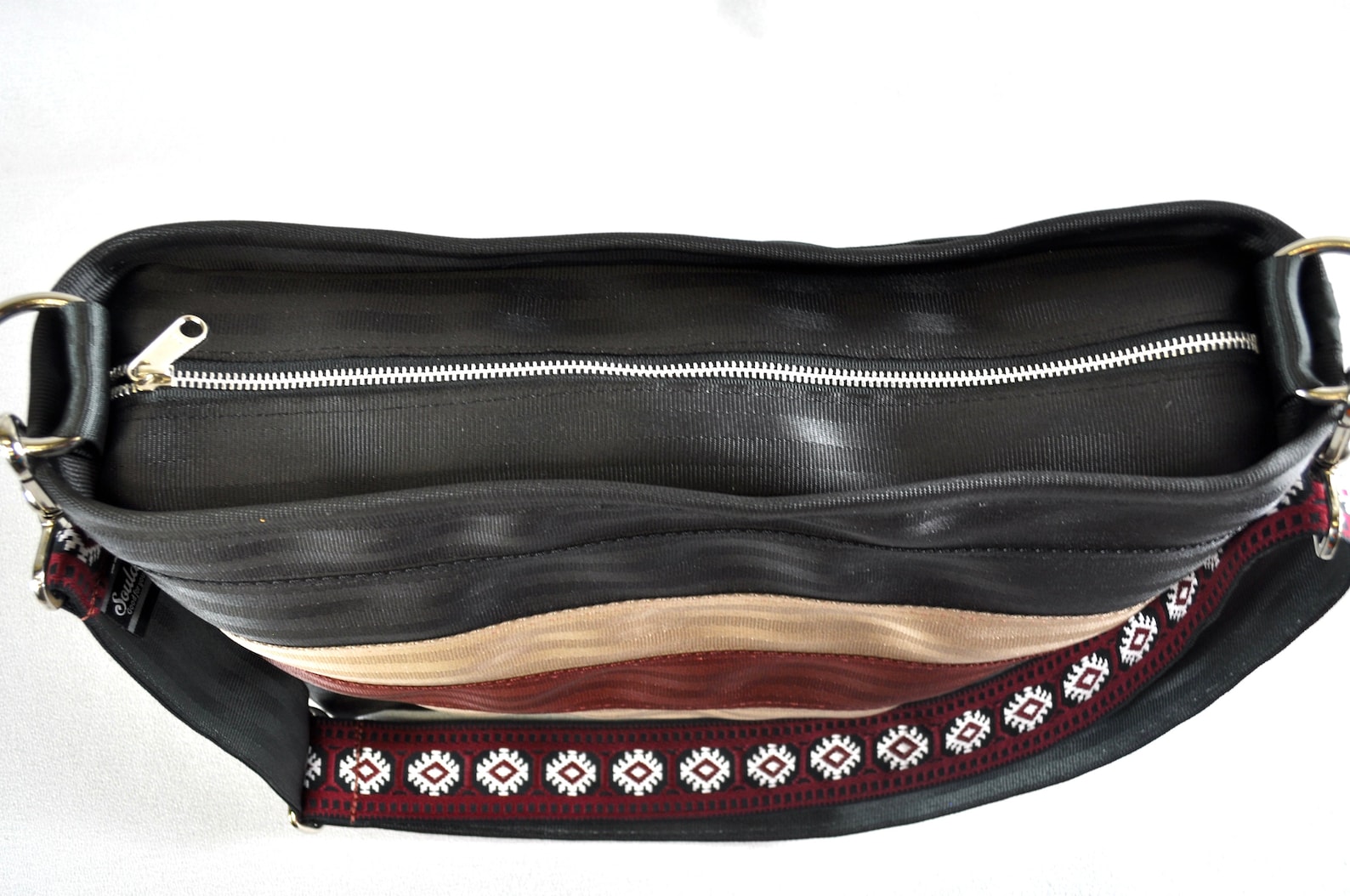 Hawthorne Racing Stripe - Recycled Seatbelt Messenger Bag by Souldier ...