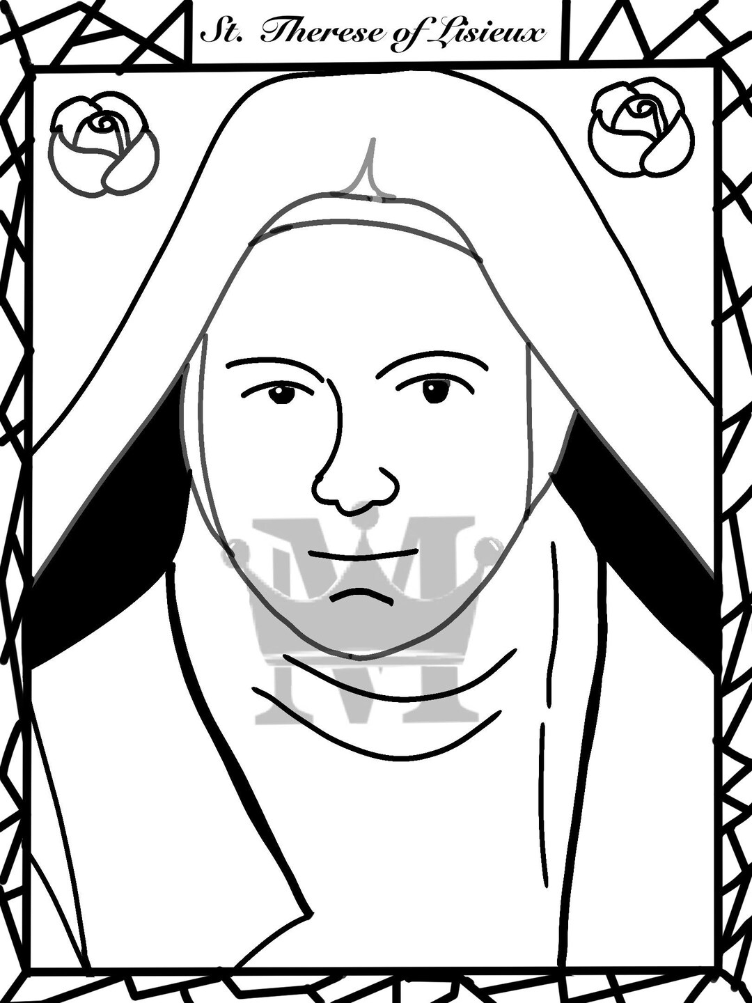 St. Therese of Lisieux Coloring Page - Etsy