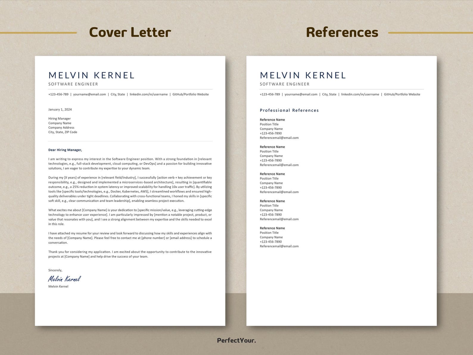 ATS Friendly Software Engineer Resume Template and Cover Letter ...