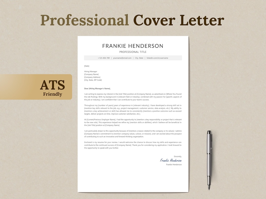 ATS Resume Cover Letter Template, Editable Sample (word, PDF) - Etsy UK