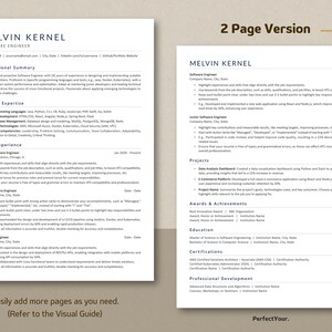 ATS Friendly Software Engineer Resume Template: Professional CV (word ...