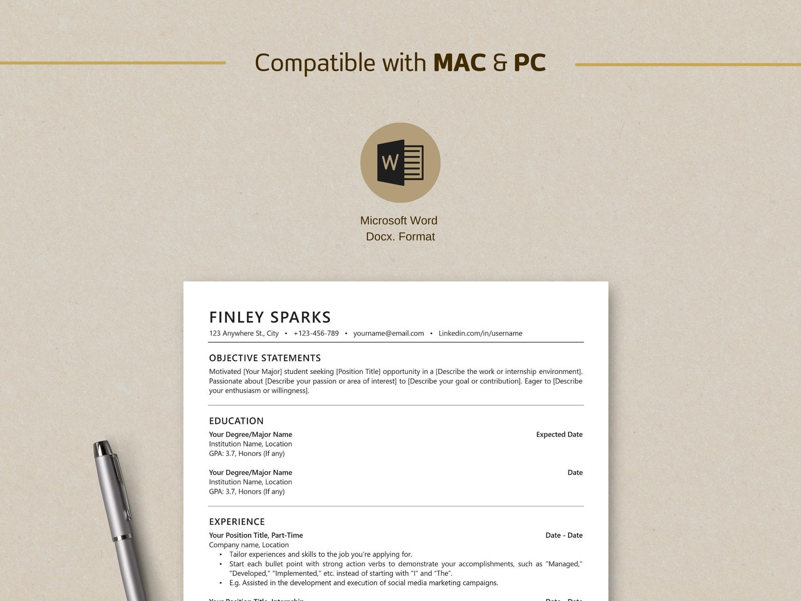 College Student Resume With Cover Letter, Fresh Graduate Resume ...