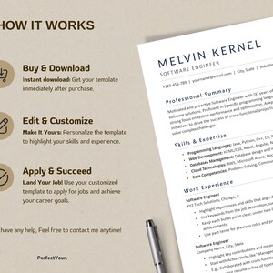 ATS Friendly Software Engineer Resume Template: Professional CV (word ...