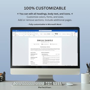 Modern and Clean Resume Template for Microsoft Word CV Template Cover ...