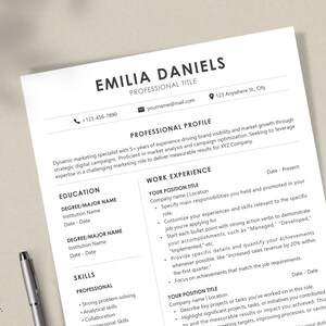 Minimalist, Modern Professional Resume/cv Template Cover Letter ...
