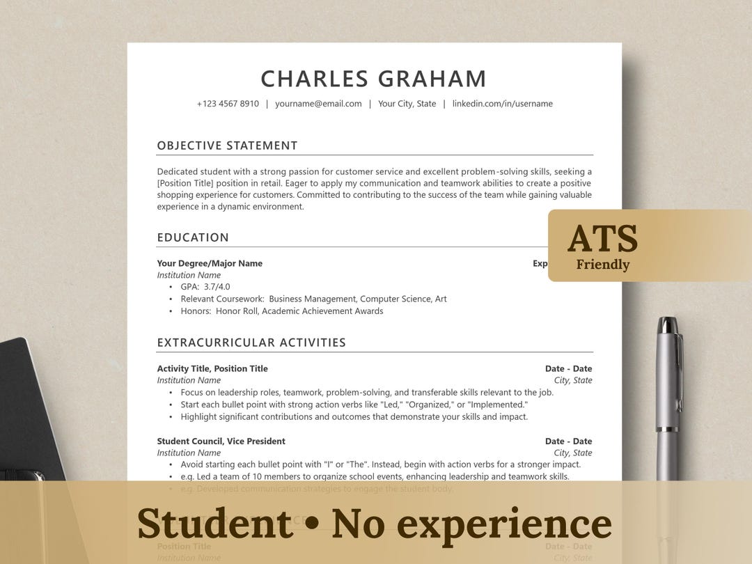 Student Resume No Work Experience, New Grad, Internship, High School ...