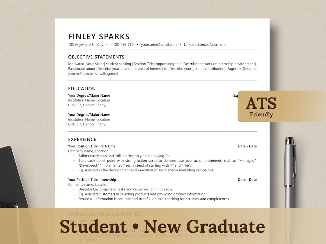College Student Resume With Cover Letter, Fresh Graduate Resume ...