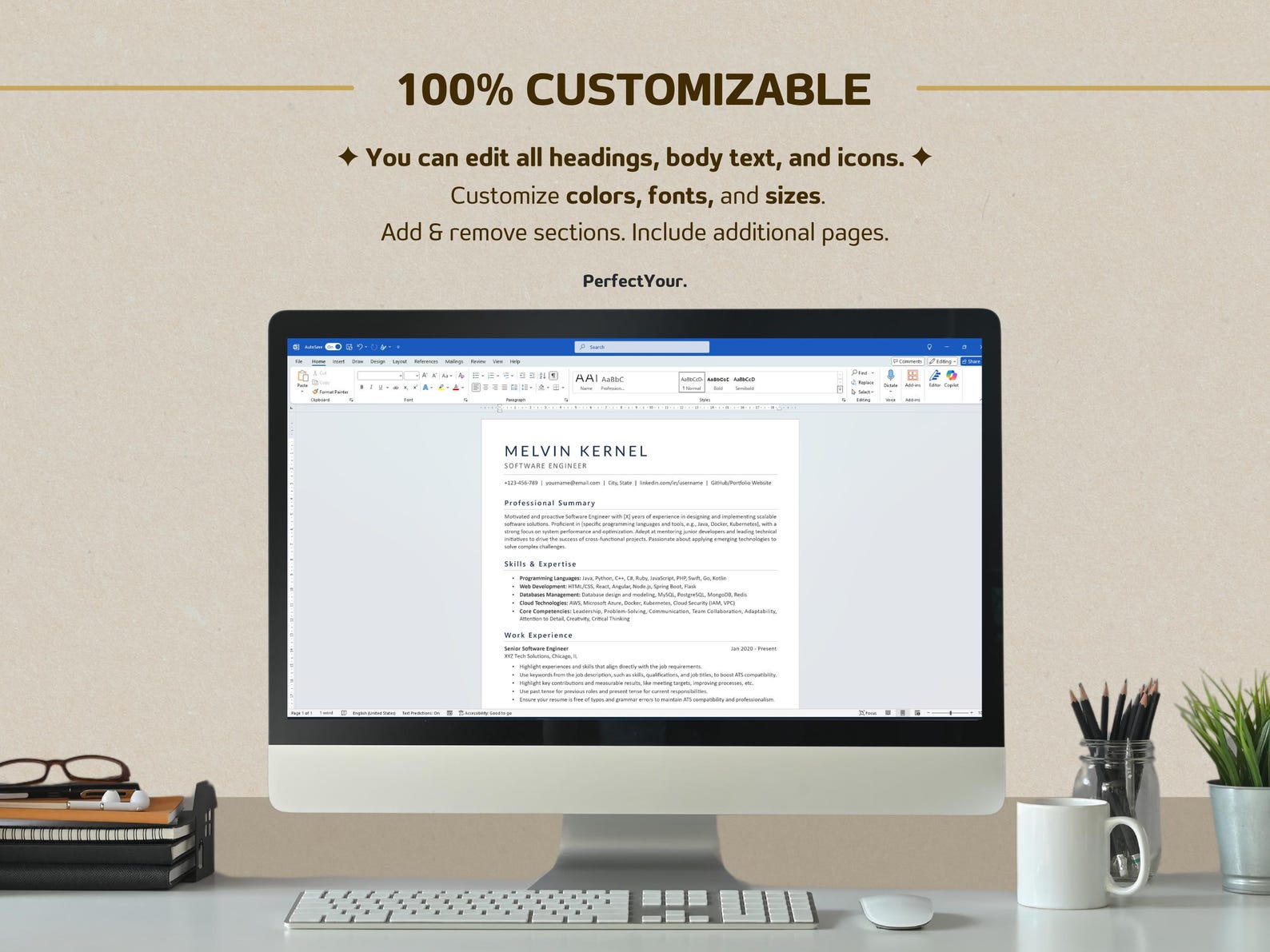 ATS Friendly Software Engineer Resume Template and Cover Letter ...