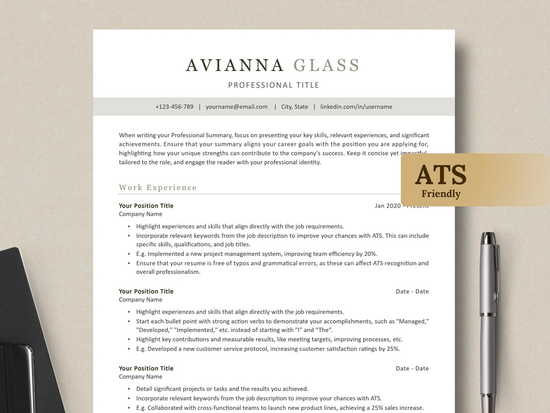 Professional Clean ATS Resume Template Word & Cover Letter, Executive ...