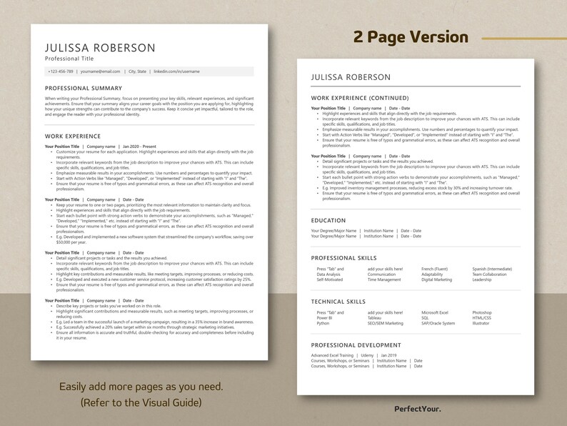 ATS Resume Template Word With Cover Letter, Reference & Icons, Simple ...
