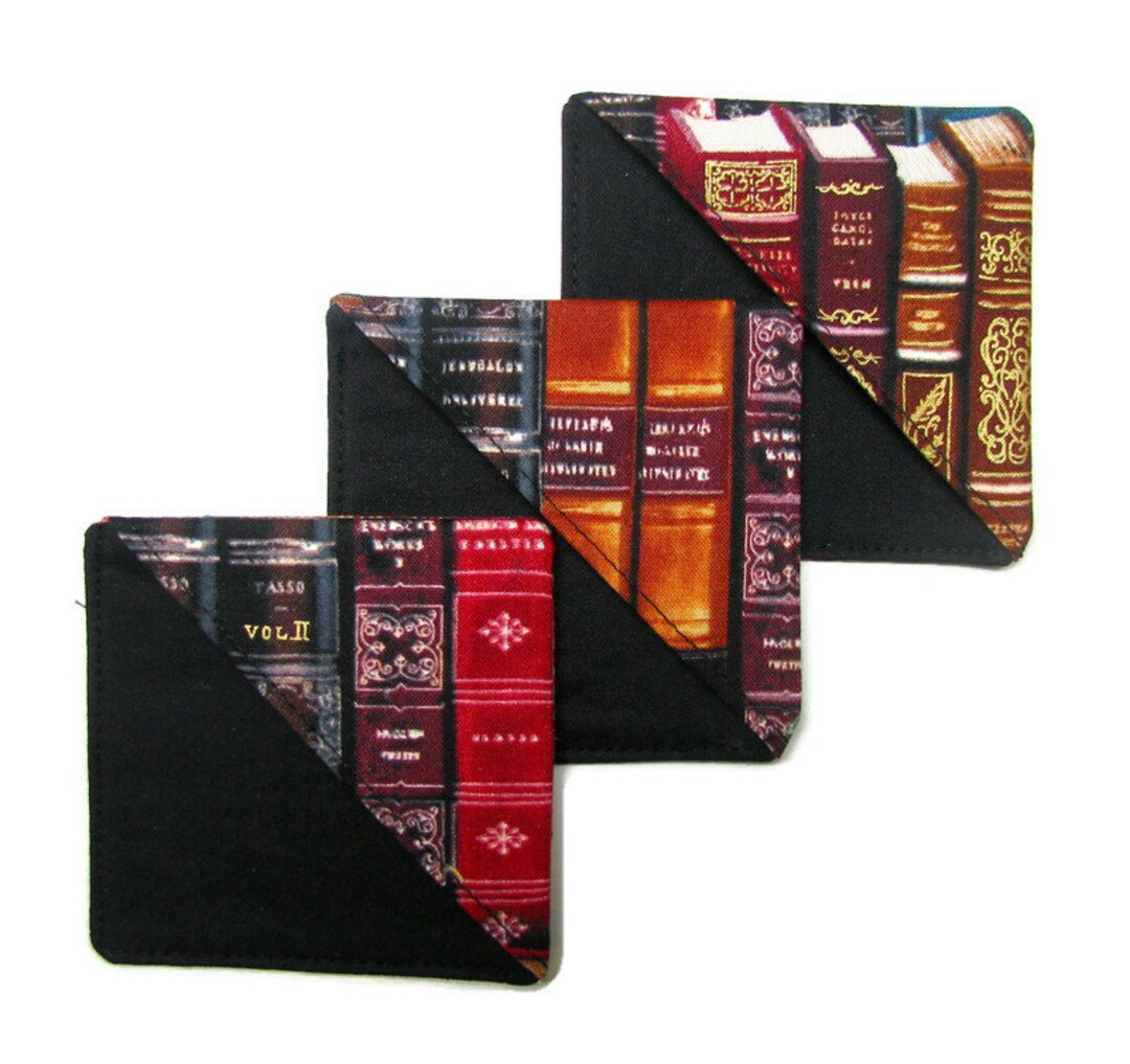 CORNER BOOKMARK SET of 3, Book Protectors, Cotton, Lined, Set of Three ...