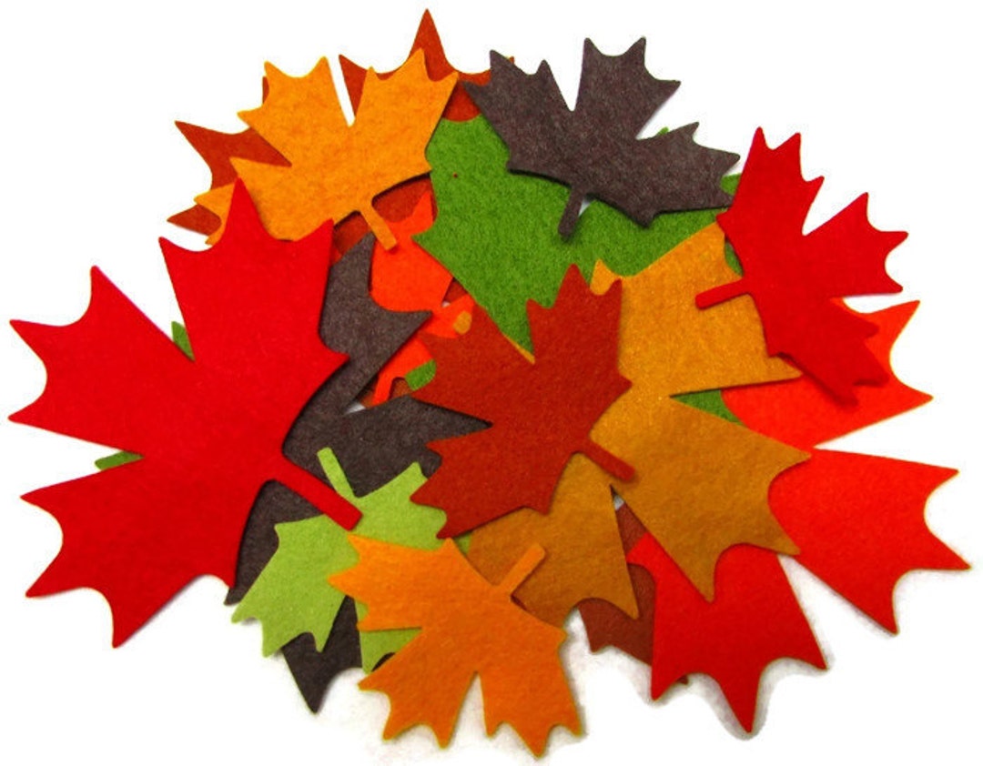 14 Wool Felt Blend MAPLE LEAVES Appliques Fall Autumn - Etsy