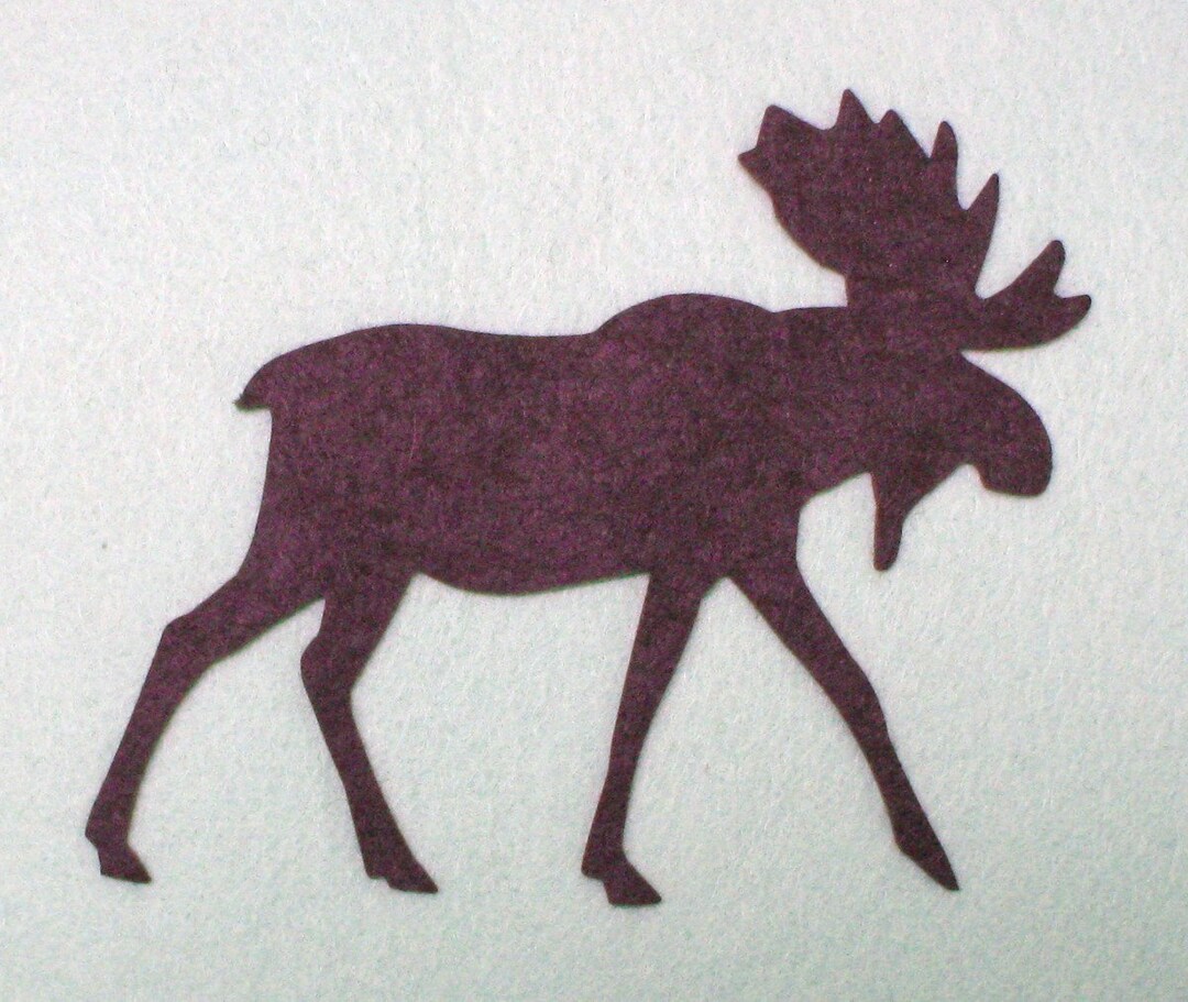 9 Wool Felt Blend MOOSE Appliques, Precision Die Cut, NINE Moose ...