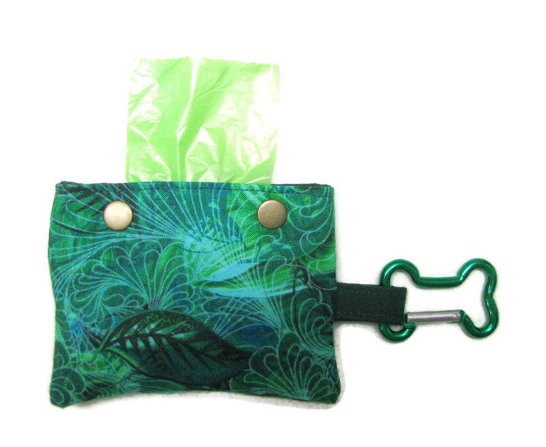 Doggie Waste Bag Dispenser, Poopie Bag Holder, Snap Closures, Dog Bone ...