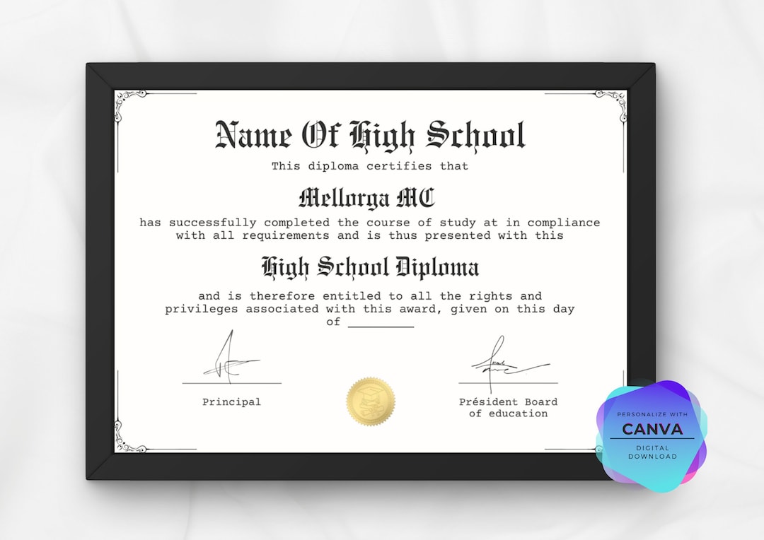 High School Diploma Template for Download, High School Diploma Template ...