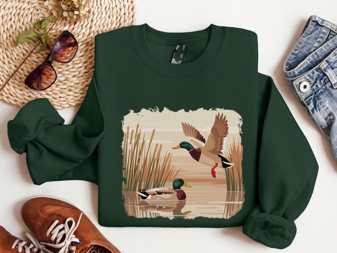 Retro Mallard Ducks Fall Pond Scene Sweatshirt, Nineties Vintage ...