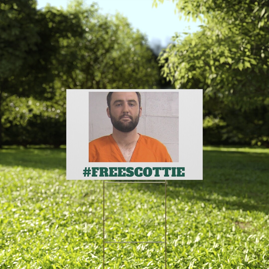 Scottie Scheffler Plastic Yard Sign, Scottie Scheffler Jail, Mugshot ...