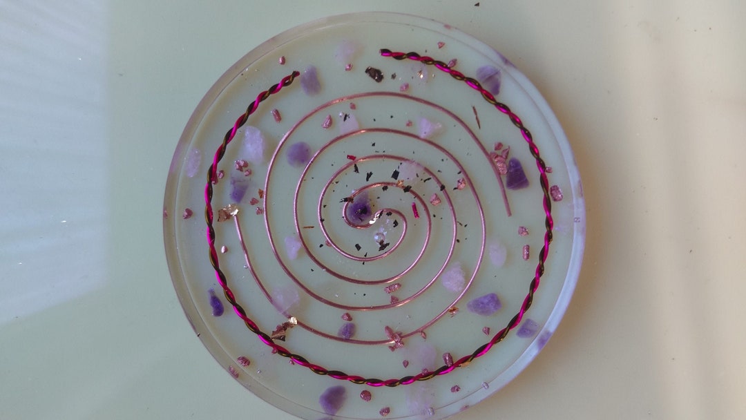 Energy Disc Cast From Epoxy Resin, With Energized Semi-precious Stones ...