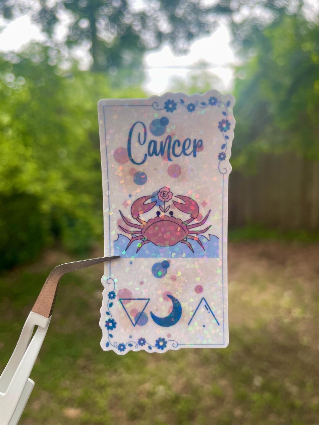 Holographic Cancer Astrograph Sticker | Kindle Sticker I Holographic ...