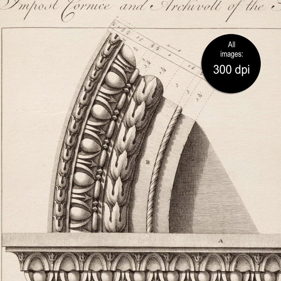 Set of 3 Detailed Architecture Drawing Print, Printable Classic Roman ...