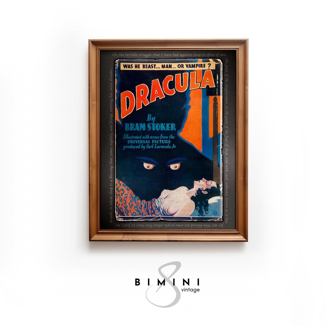 Dracula Bram Stoker Vintage Book Cover, Book Quote Poster, Vintage ...