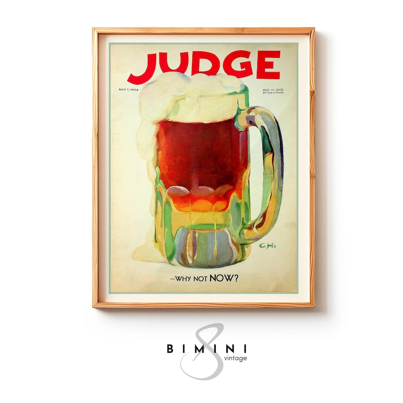 Vintage Judge Magazine Cover, Cold Beer Print, Why Not Now, Vintage ...