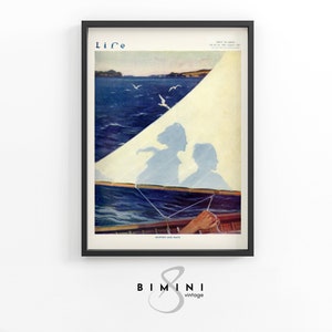 Vintage Life Magazine Cover, Sailing Print, Skipper and Mate, Vintage ...