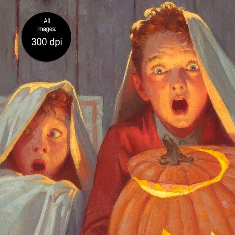 Vintage Halloween Magazine Cover Art, Early 20th Century, Spooky Decor ...