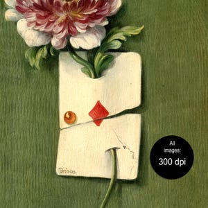 Ace of Diamonds Playing Card With Flower Vintage Art Print, Trompe D ...