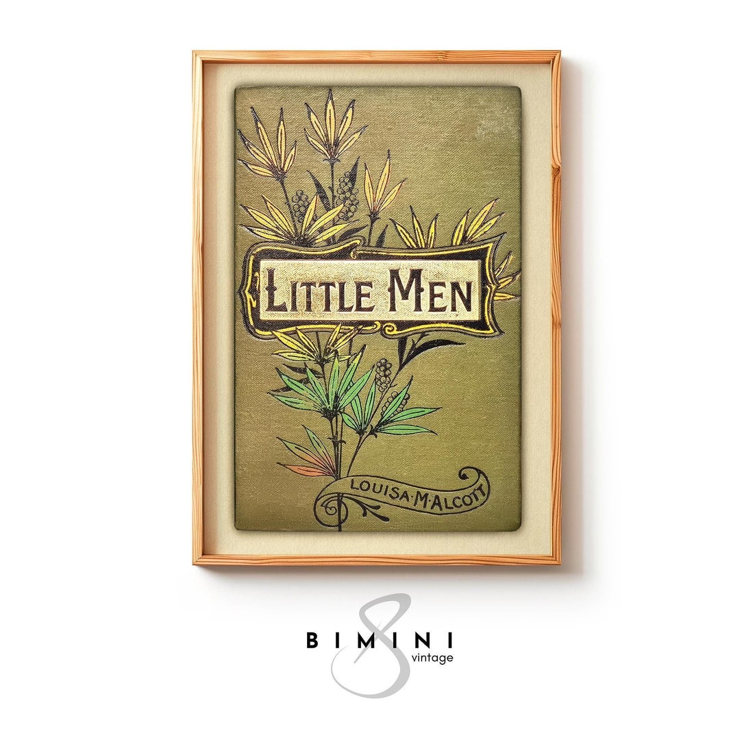 Little Men Vintage L M Alcott Book Cover Poster, Classic Book Lover ...
