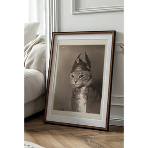 Vintage Cat Photo Print Brunnhilde, Antique Cat Photo Art, Viking Cat ...