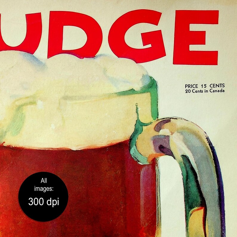 Vintage Judge Magazine Cover, Cold Beer Print, Why Not Now, Vintage ...